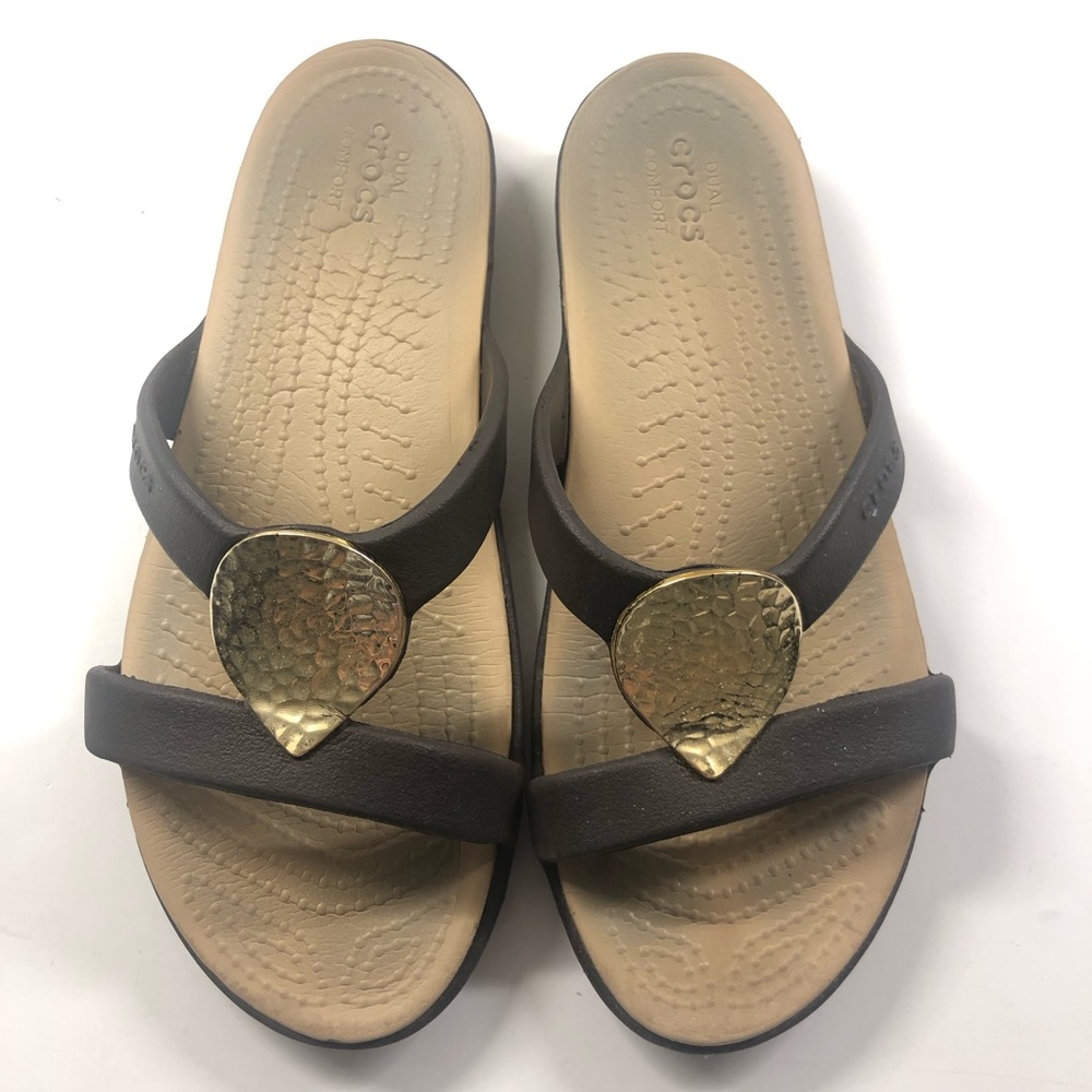 Crocs Sanrah Sandals Womens 6 Hammered Tear Drop Navy… - Gem